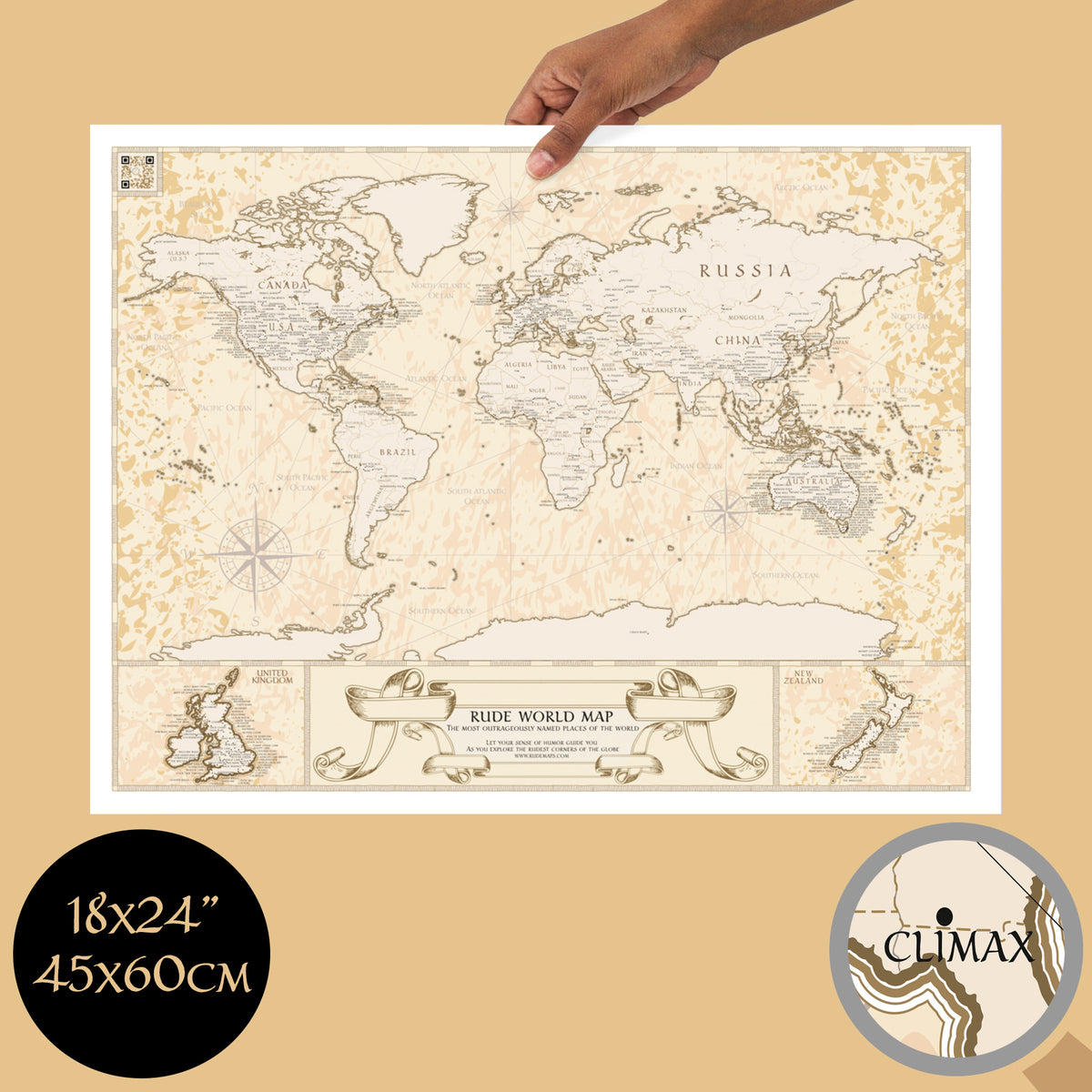 Rude World Map - Discover the Funniest and Most Amusing Place Names ...